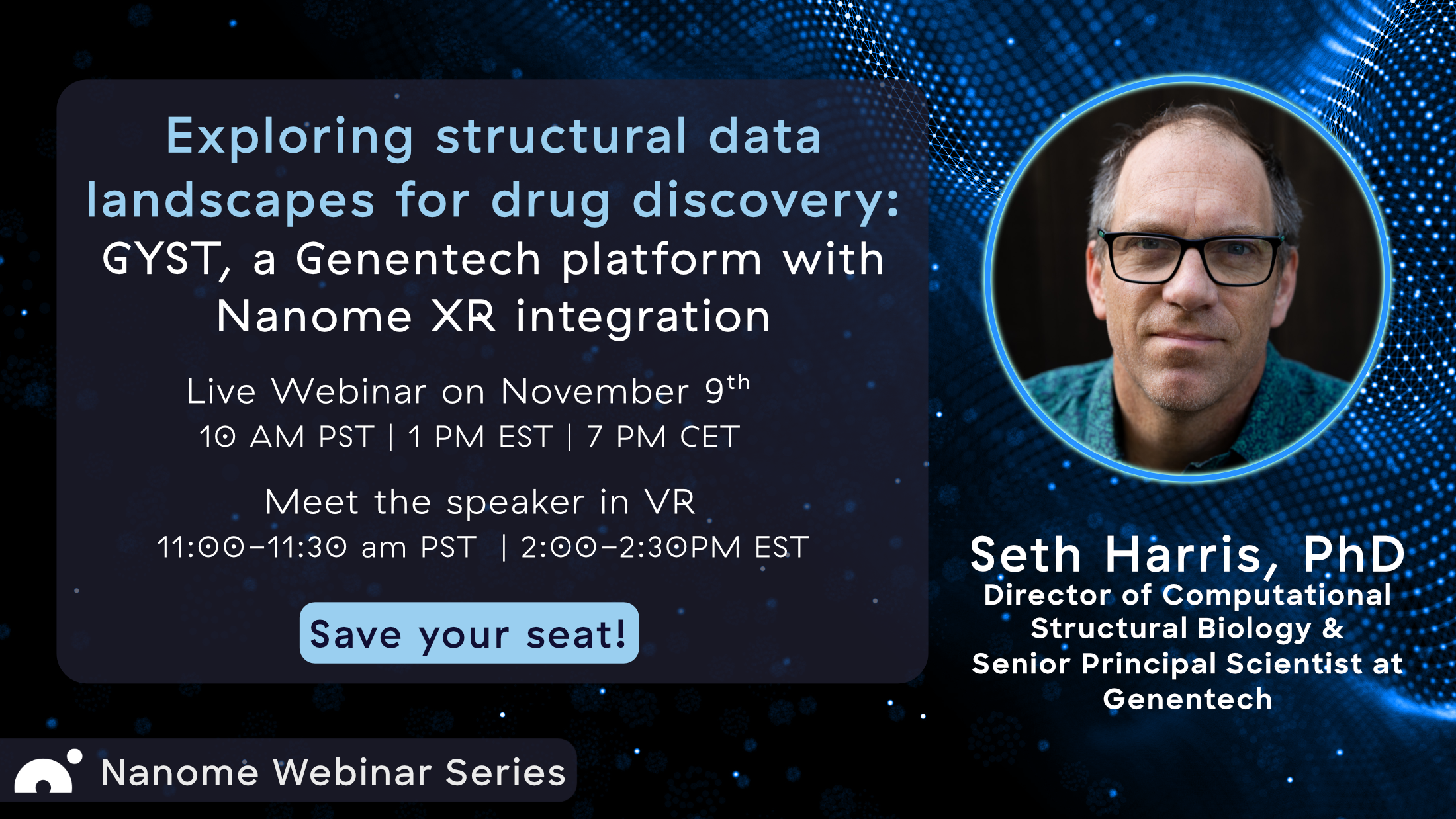 Webinar: Exploring structural data landscapes for drug discovery: the Genentech GYST platform ...